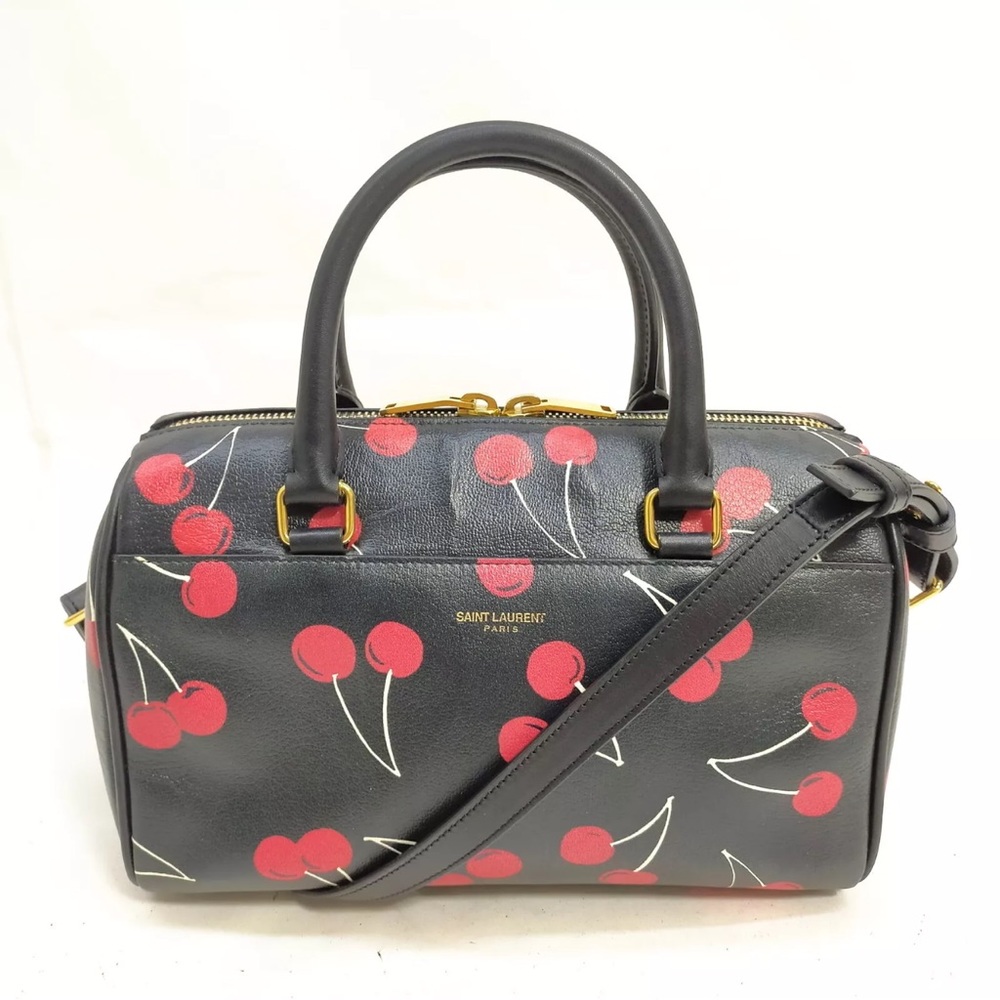 Saint Laurent Ysl Mini Classic Duffle Boston Cherry B… - Gem